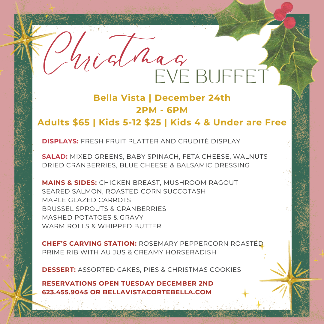 Christmas Eve Buffet | December 24 - Bella Vista Restaurant
